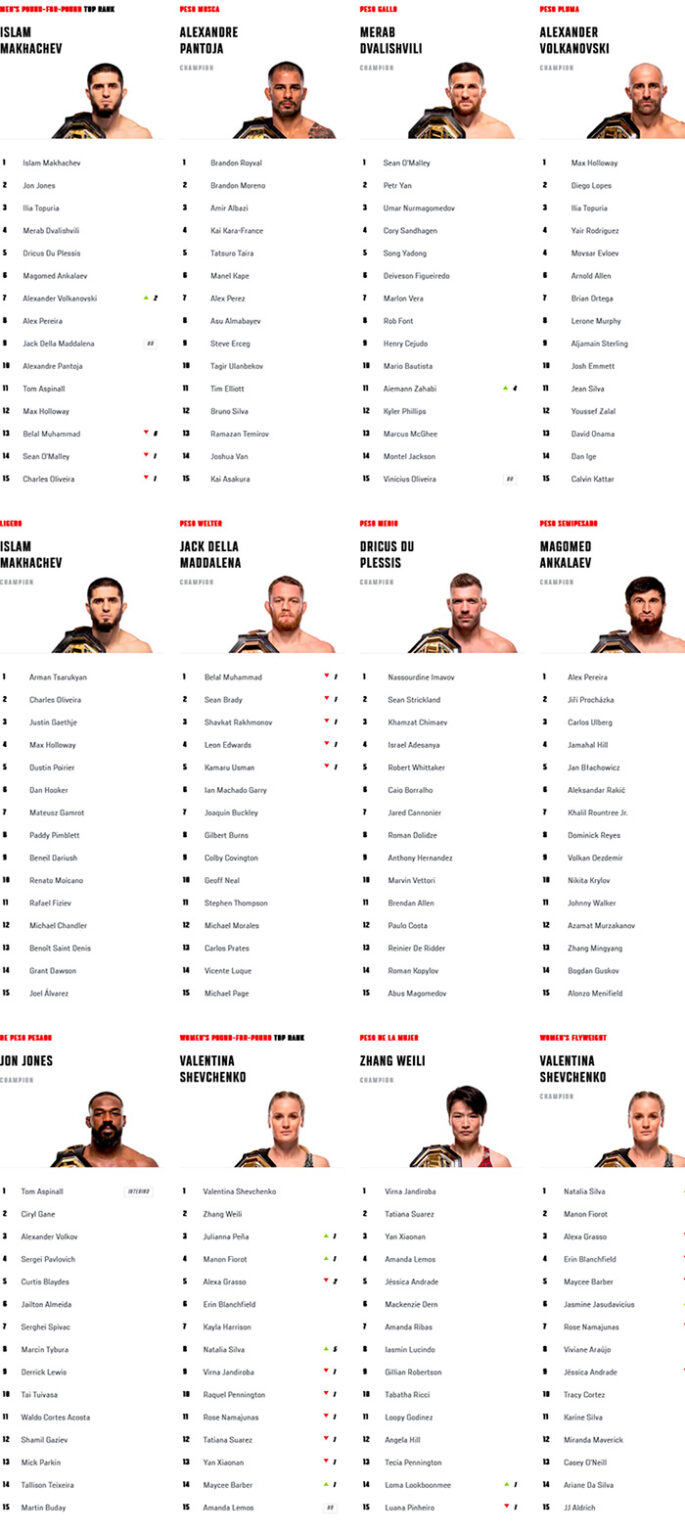 🥊Calendario UFC - 2025 - Deportes y Marcadores